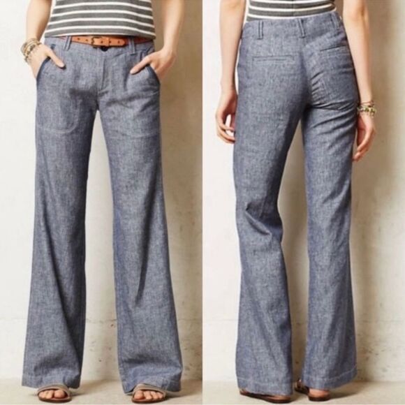 Pilcro | Pants & Jumpsuits | Anthropologiepilcro Wide Leg Linen Blend ...